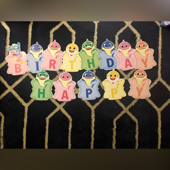 Party Supplies | Colorful Baby Shark Birthday Banner | Poshmark